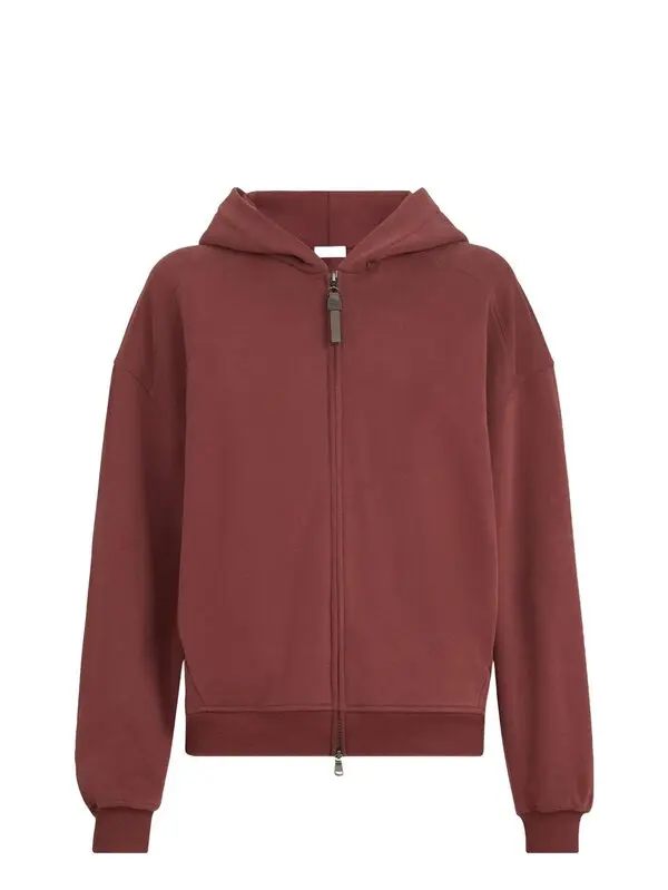 Brunello Cucinelli Cotton French Terry Zip-up Hoodie - Wine