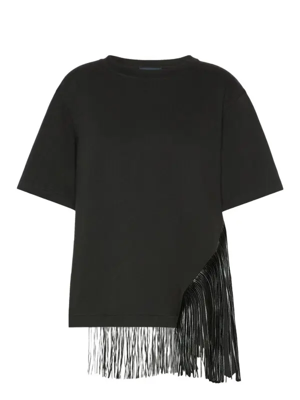 Sportmax Fringe-trim T-shirt - Black