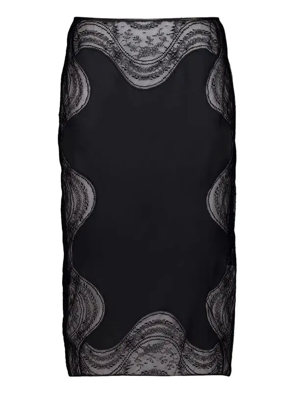 TOM FORD Lace Midi Skirt - Black