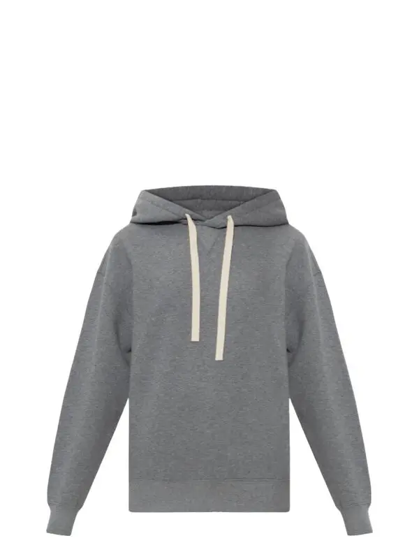 JIL SANDER Logo Printed Drawstring Hoodie - Gray