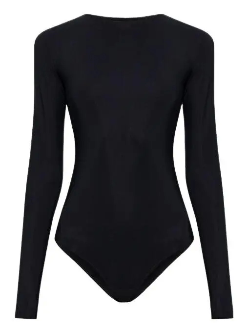MAISON MARGIELA Long Sleeve Bodysuit Top - Black