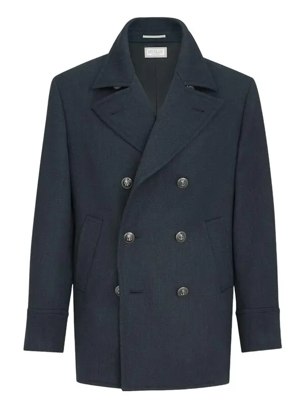 Brunello Cucinelli Double-breasted Wool Jacket - Blue