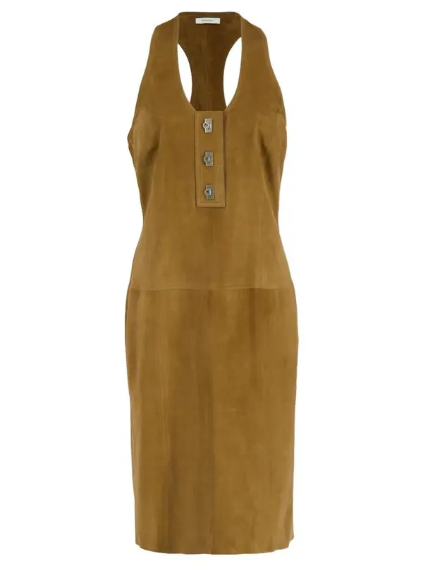 FERRAGAMO Racer Back Dress With Gancio Hug Buckle Detail - Clay