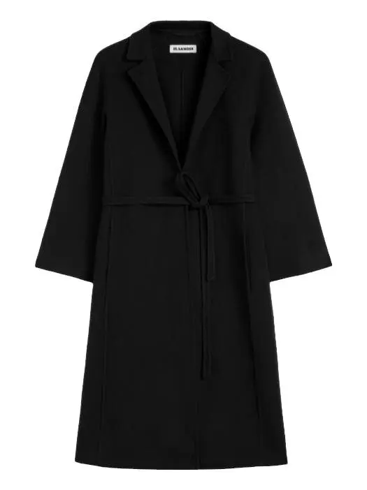 JIL SANDER Belted Wrap Coat - Black