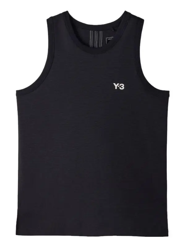 Y3 Logo Print Tank Top - Black
