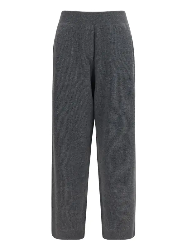 Brunello Cucinelli Ribbed-knit Cashmere Trousers - Grey