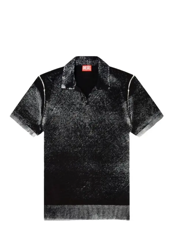 DIESEL® Short-sleeved V-neck T-shirt - Black