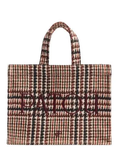 PATOU Houndstooth Embroidered Tote Bag - Brown