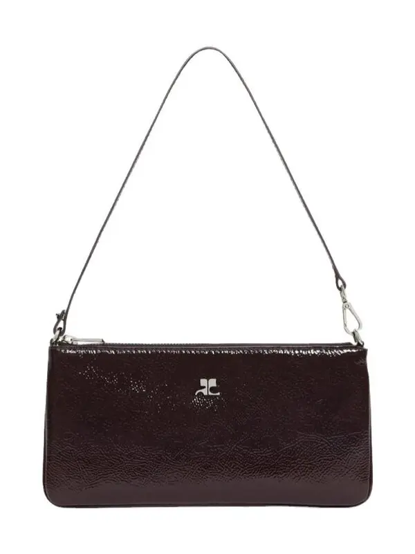 COURREGES Logo Plaque Zipped Pouch Bag - Black