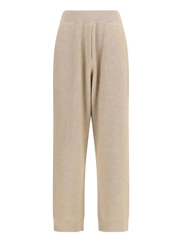 Brunello Cucinelli Elastic Waist Wide-leg Casual Pants - Nude
