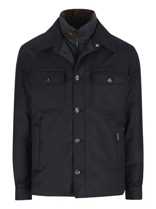 MOORER Pocket Button-up Jacket - Black