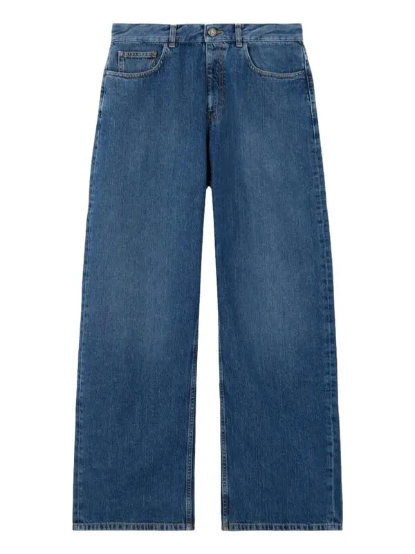 Palm Angels Logo Back Wide-leg Jeans - Medium Blue