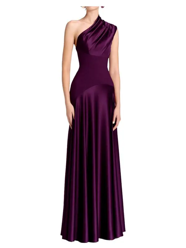 Solace One-shoulder Draped Maxi Dress - Black