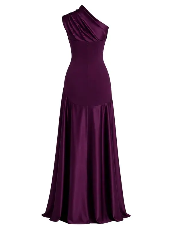 Solace One-shoulder Draped Maxi Dress - No