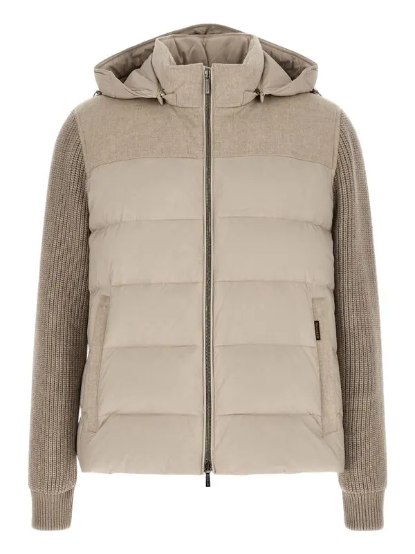 MOORER Allori Hooded Quilted Down Jacket - Beige