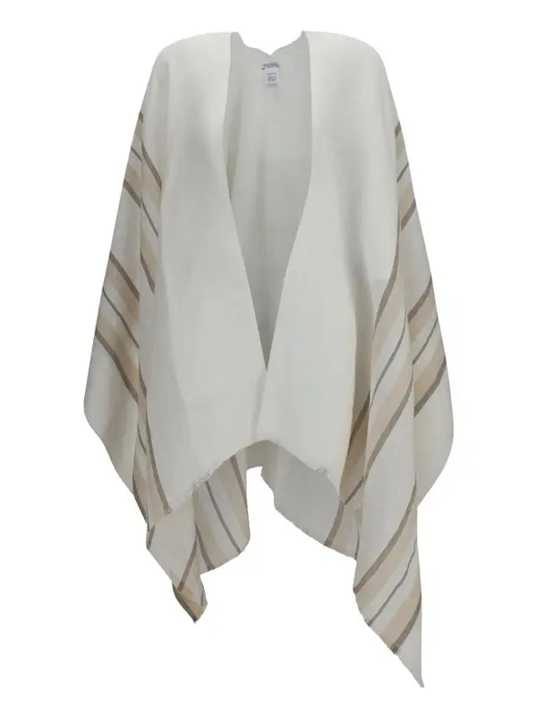 Brunello Cucinelli Sequin-embellished Striped Poncho - Gray