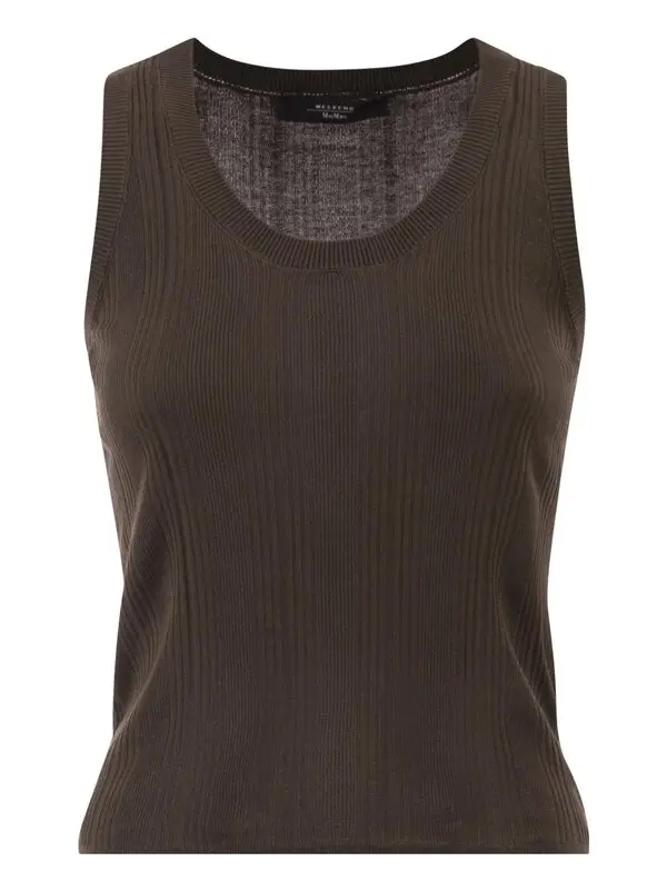 Max Mara Ribbed Knit Sleeveless Top - Black