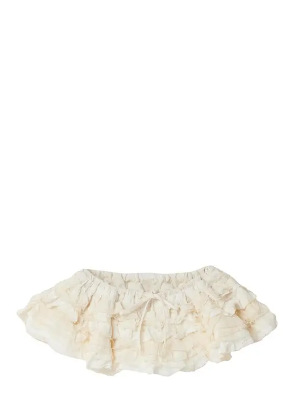 Miu Miu Ruffled Mini Skirt - Neutral