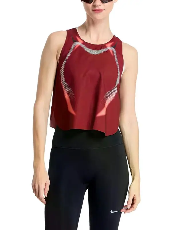 Nike Aeroswift Cropped Tank Top - Yellow