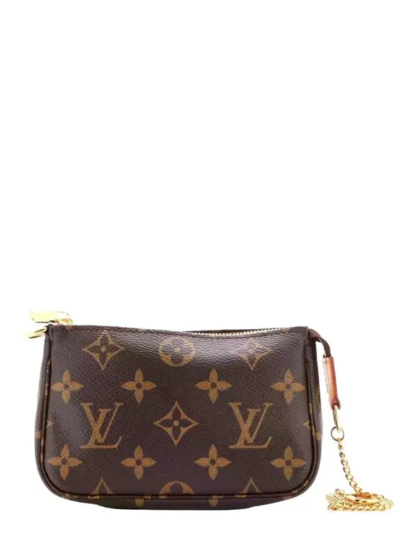 LOUIS VUITTON Pochette Accessoires Monogram Canvas Mini Clutch Bag - Brown