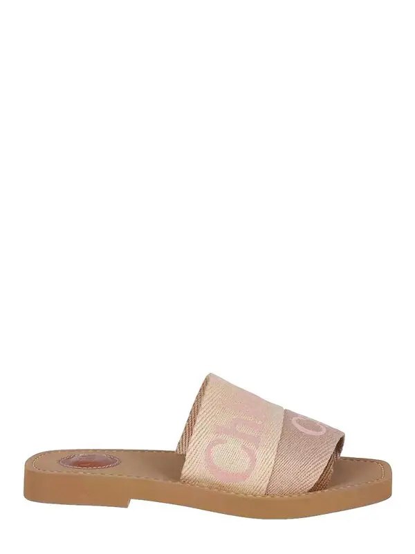 Chloé Woody Logo-embroidered Sandals - Neutrals