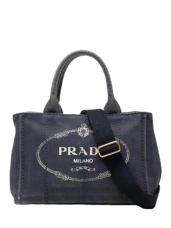 Prada Canapa Logo Satchel - Blue