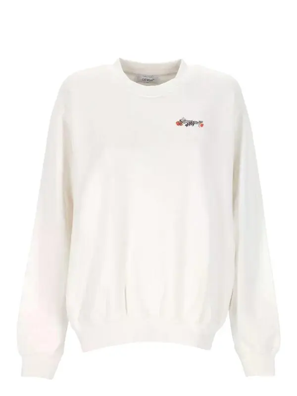 Off-White Floral Print Sweater - Neutrals