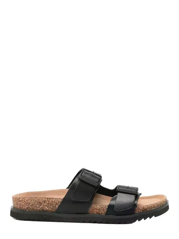 SERGIO MORETTI FIRENZE Buckle-fastening Leather Sandals - Black