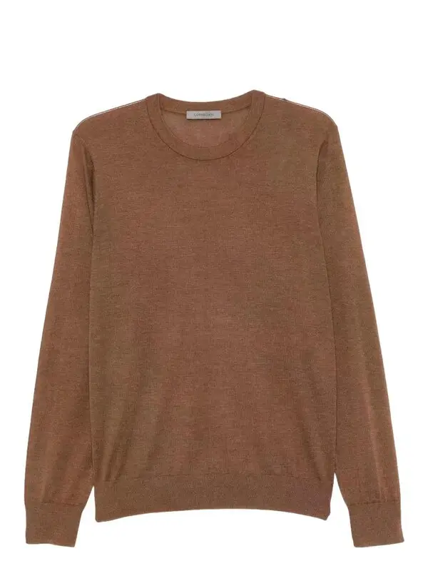 Corneliani Long Sleeve Crew Neck Sweater - Brown