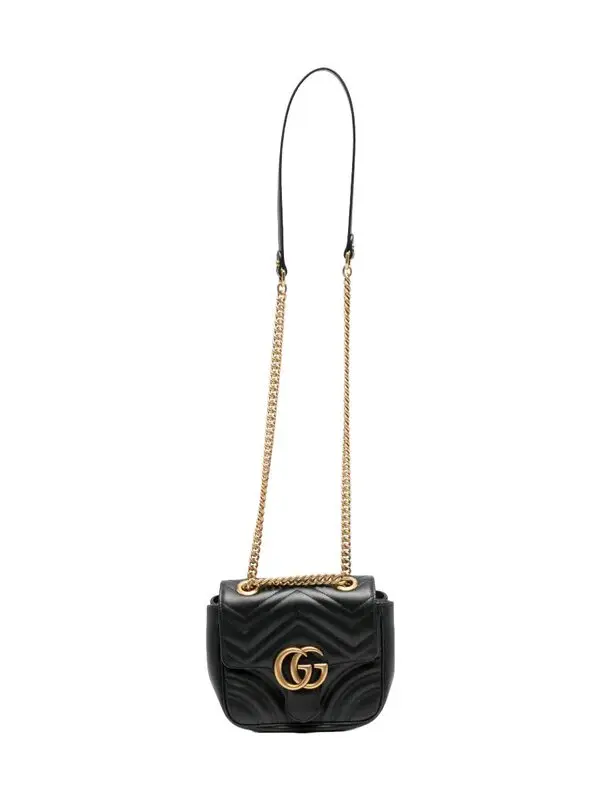 Gucci Gg Marmont Leather Shoulder Bag - Black