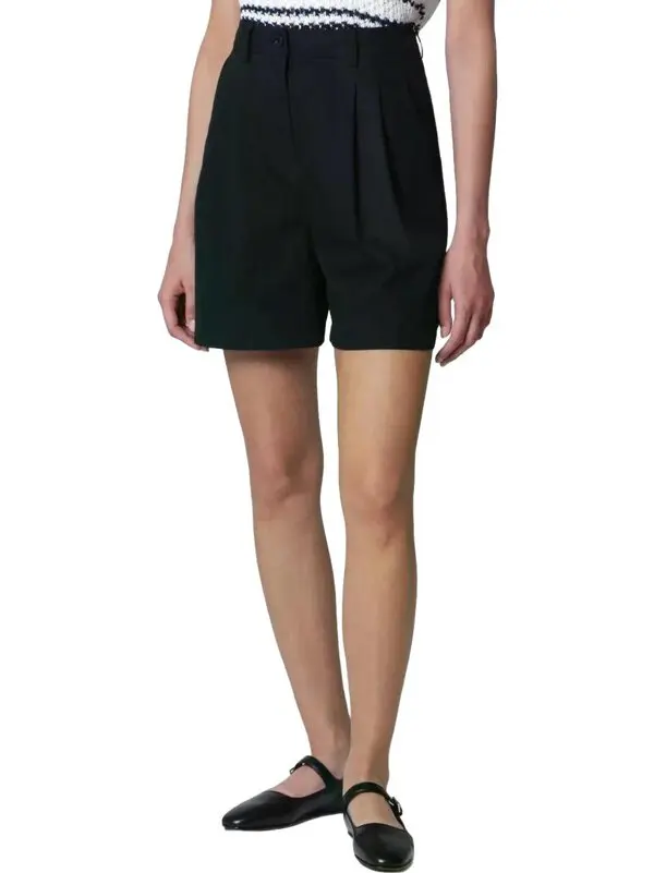 DUNST Double-pleated Bermuda Shorts - Blue