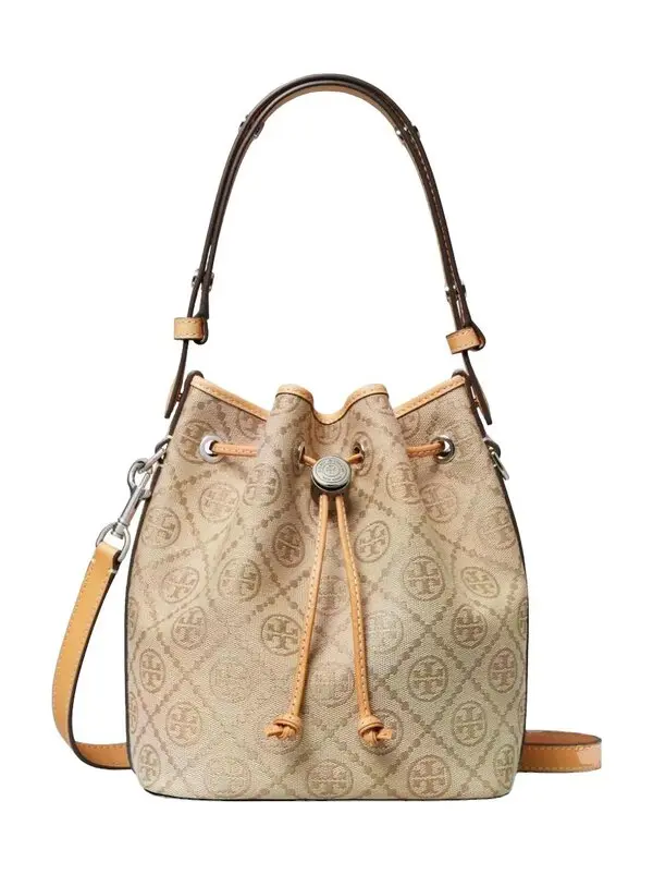 Tory Burch T Monogram Bucket Bag - Neutrals