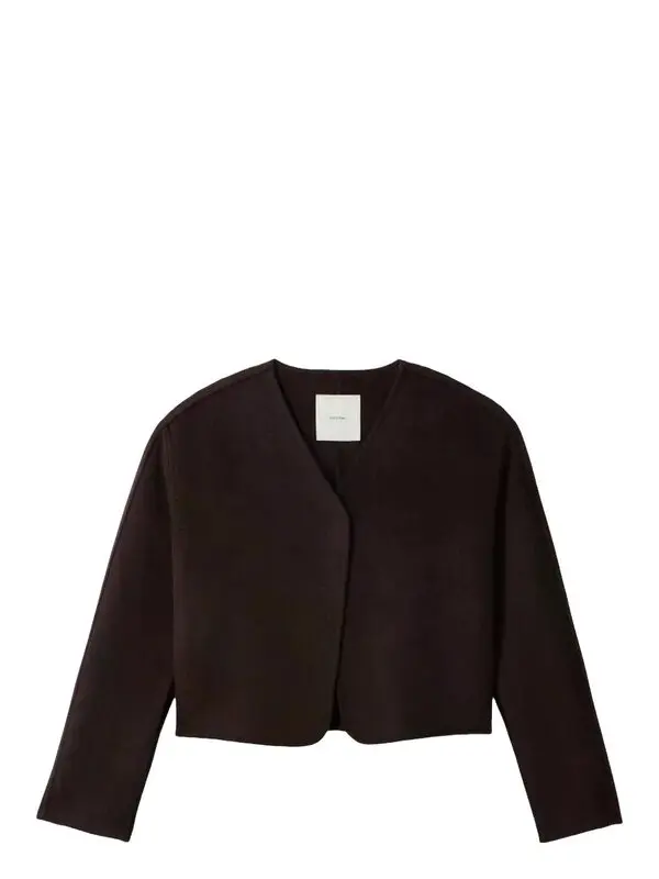 Calvin Klein V-neck Cropped Jacket - Brown