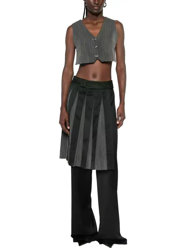 VESTIAIRE D'UN OISEAU LIBRE Open-back Pinstriped Vest - Grey