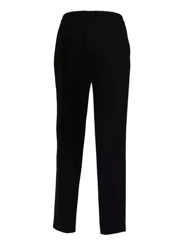QL2 QUELLEDUE Elasticated-waist Straight-leg Trousers - Black