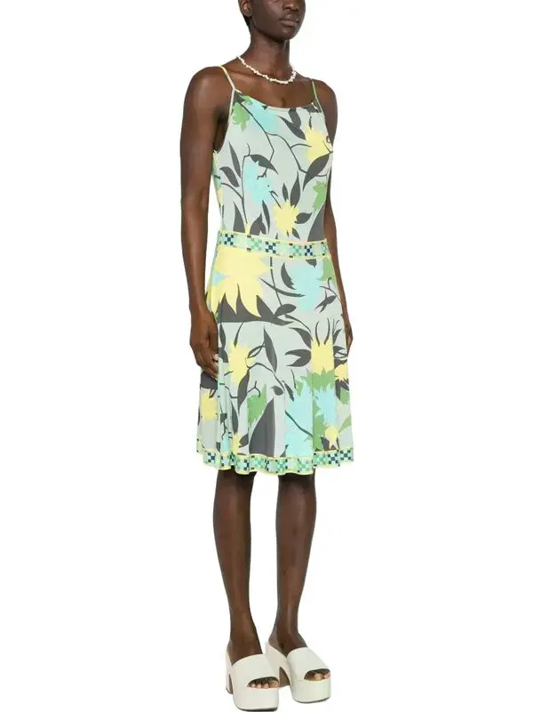 Emilio Pucci Fitted Floral-print Dress - Green