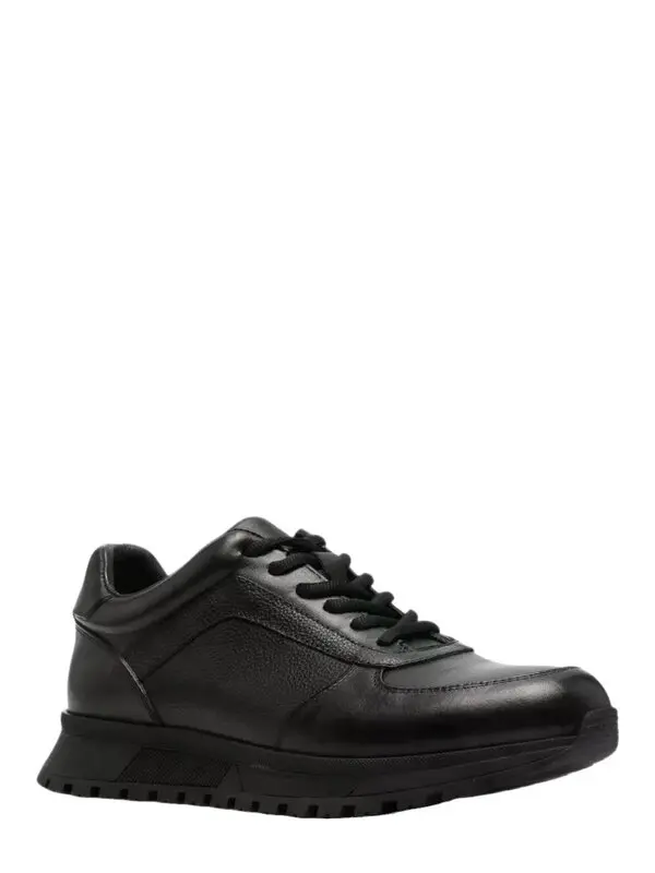 SERGIO MORETTI FIRENZE Panelled Leather Sneakers - Black