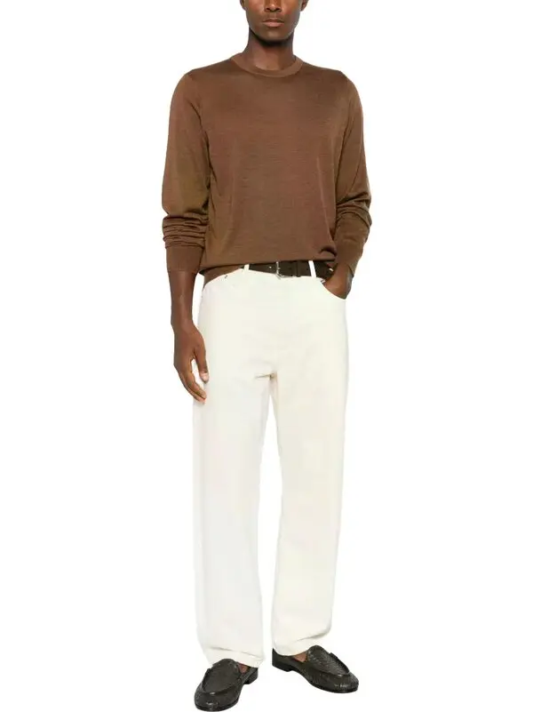 Corneliani Crew Neck Long Sleeve Sweater - Brown