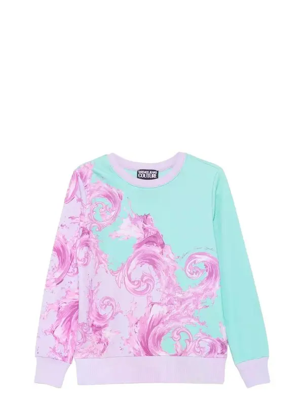 Versace Baroque Print Long Sleeve Sweatshirt - Purple