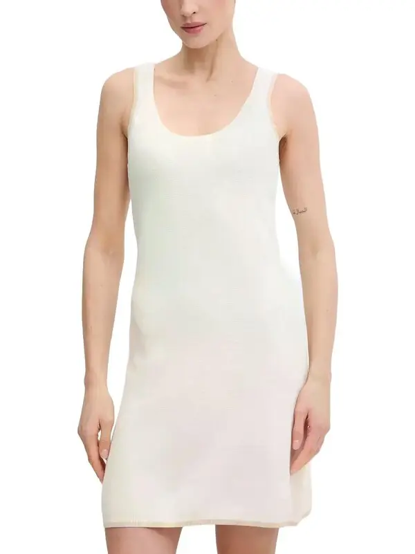 EA7 Ribbed Trim Mini Dress - Neutrals