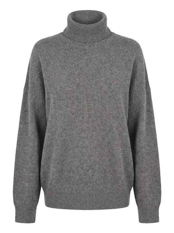 Brunello Cucinelli Cashmere Roll Neck Sweater - Grey