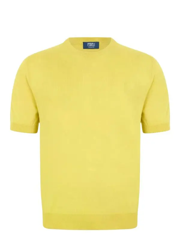 Fedeli Short-sleeve Crew-neck T-shirt - Yellow