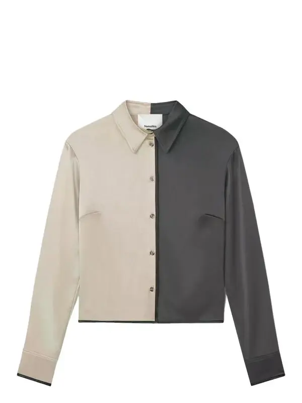 Nanushka Abria Colour-block Shirt - Neutrals