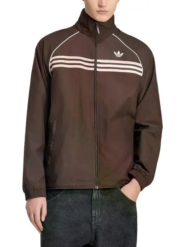 Adidas Striped Raglan-sleeve Track Jacket - Brown