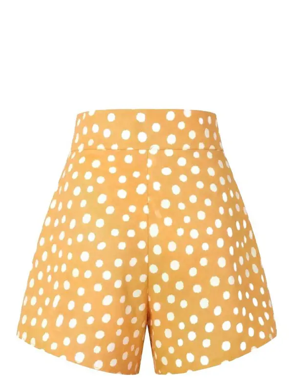 ADRIANA DEGREAS Polka-dot Pleated Shorts - Yellow