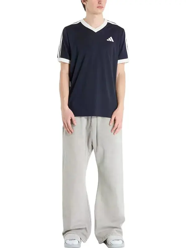 Adidas V-neck Striped T-shirt - Blue
