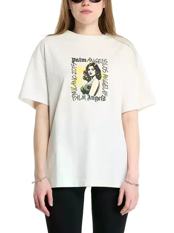 Palm Angels Graphic Print T-shirt - Neutrals
