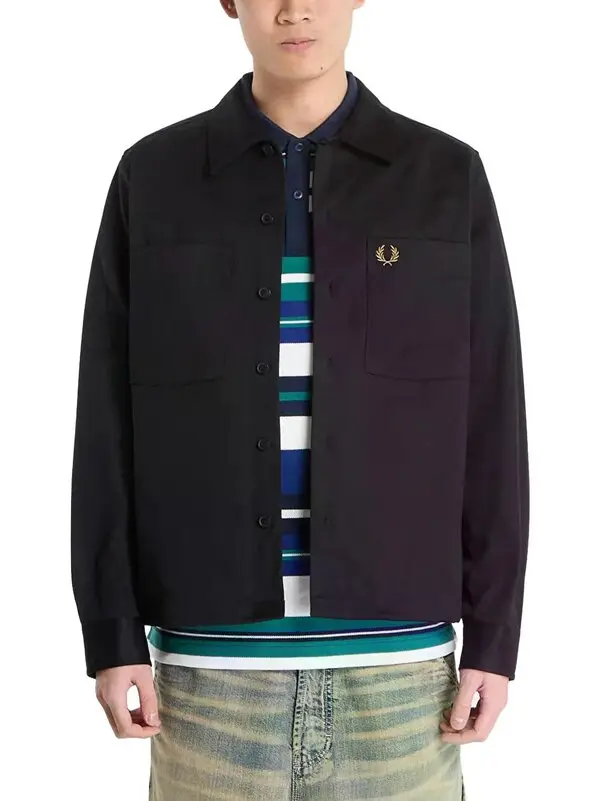 Fred Perry Twill-texture Shirt - Black