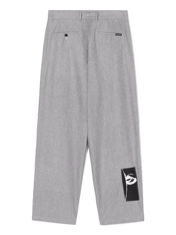 RASSVET Wide-leg Graphic Patch Trousers - Grey