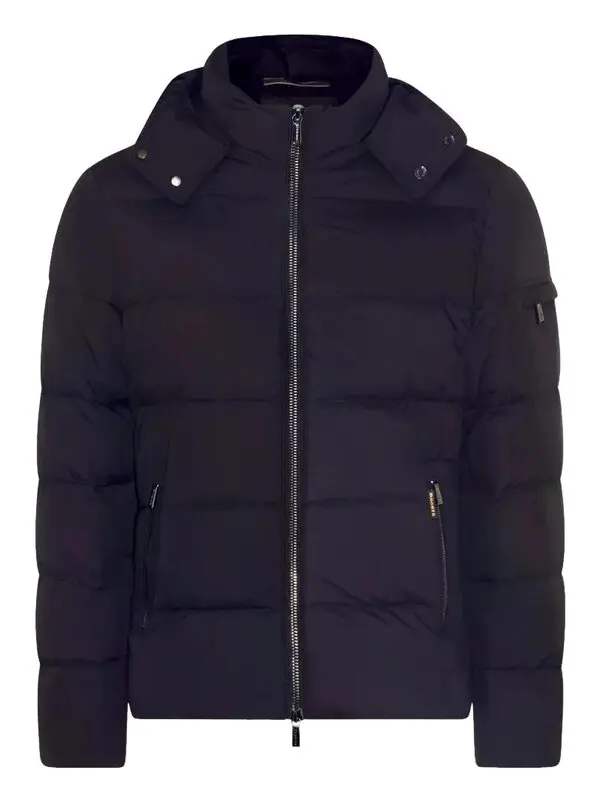 MOORER Padded Hooded Coat - Black